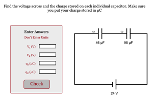 Charge Stored on Capacitors in Series
